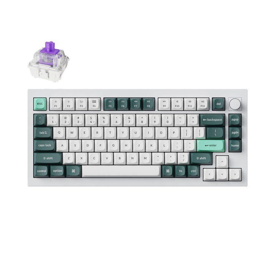 Keychron Q1 HE (Q1H-P1) QMK White Wireless Custom Hall Effect Keyboard ...