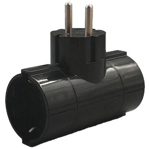 LAMTECH POWER SOCKET SPLITTER WITH 2 SCHUKO OUTLETS BLACK ...