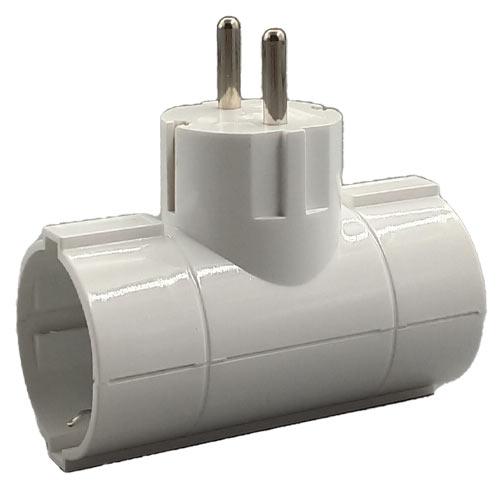 LAMTECH POWER SOCKET SPLITTER WITH 2 SCHUKO OUTLETS WHITE ...