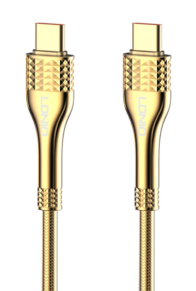 LDNIO καλώδιο USB-C σε USB-C LC651C, 65W, 1m, χρυσό | Gameexplorers.gr